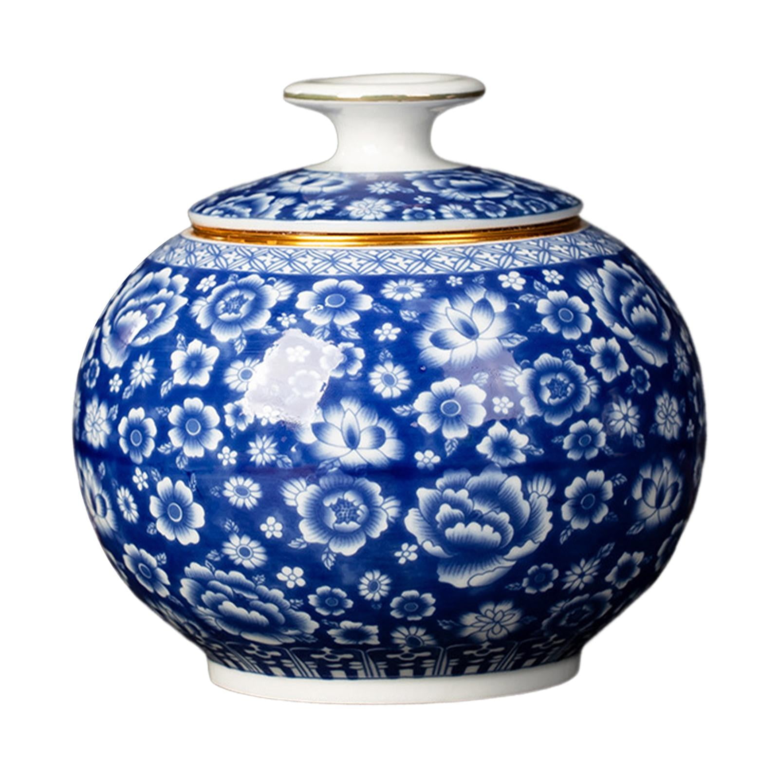 Ceramic Ginger Jar Flower Vase Tea Canister Organizer Table ...