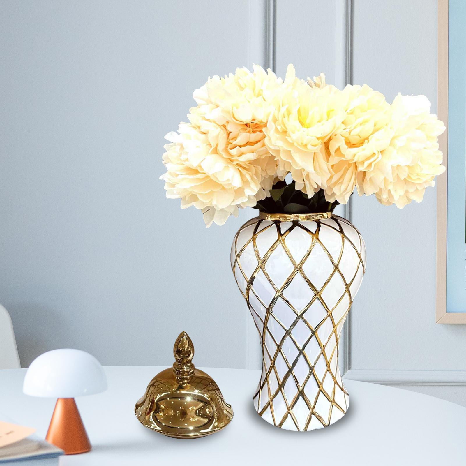 Ceramic Ginger Jar Temple Jar Delicate Handicraft Flower Vase Ginger ...