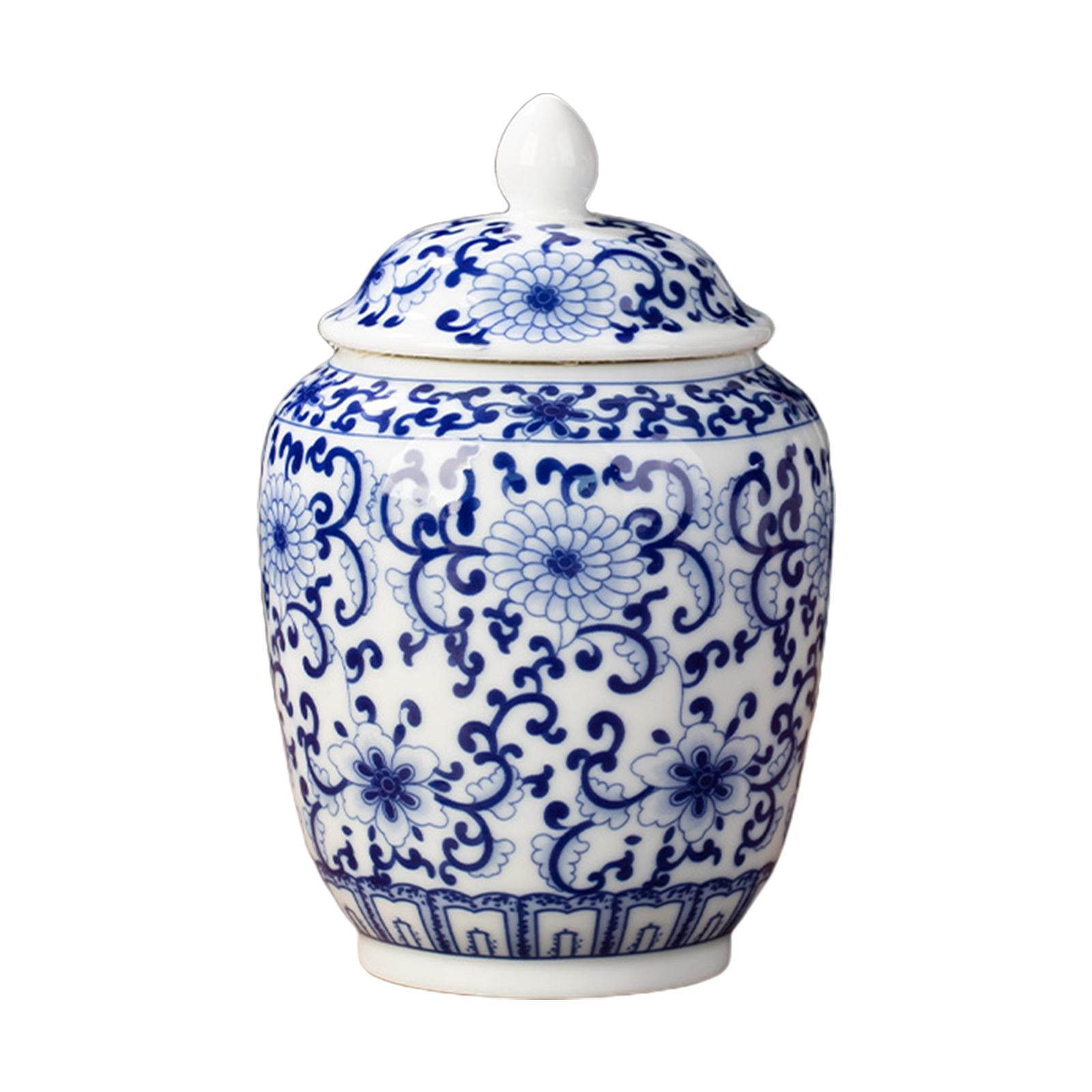 Ceramic Ginger Jar Vase Multi Purpose Decorative with Lid Porcelain ...