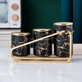 Ceramic Gold-Patterned Metal Canister Set for Kitchen Countertop - A ...