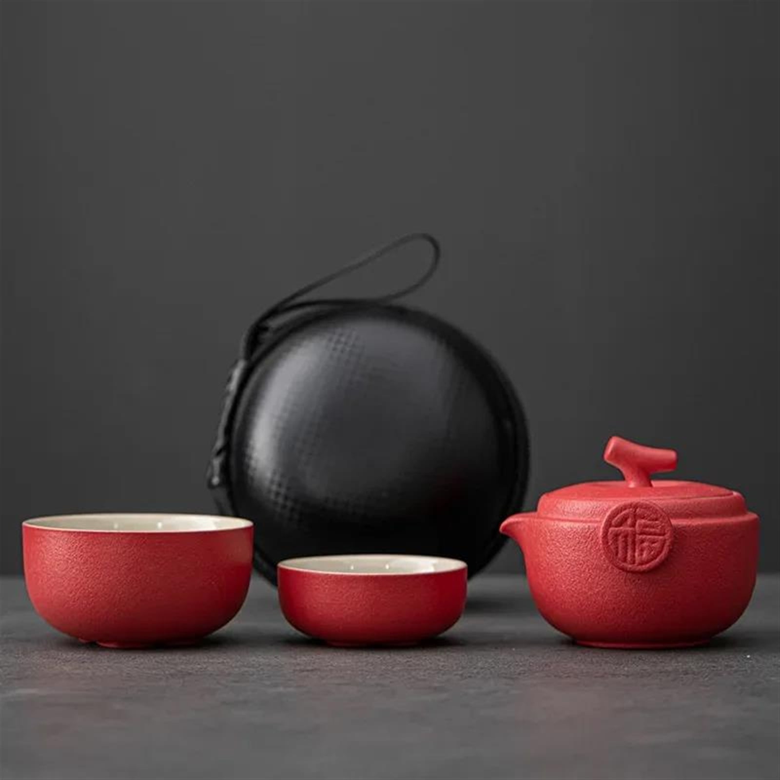 Ceramic Gongfu Travel Tea Set - Gorgeous Chinese Teapot Set With 2 Tea ...