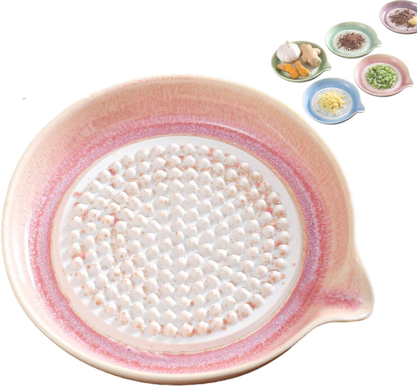 Ceramic Grater Plate - Handheld Kitchen Grinding Dish With Spout ...