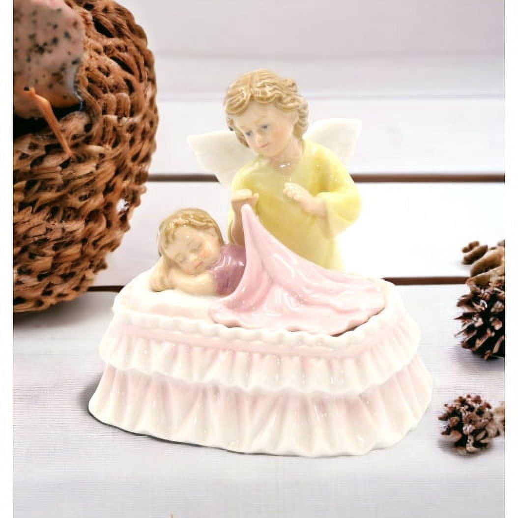 Ceramic Guardian Angel Music Box 4.5 Inch - Walmart.com