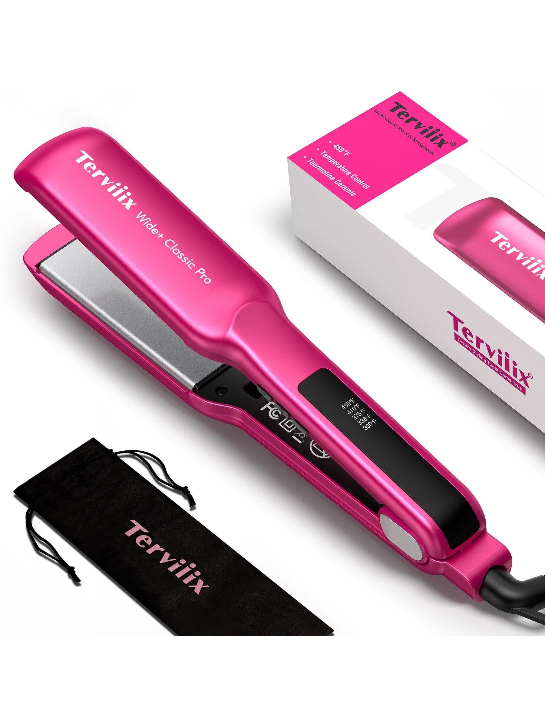 Ceramic Hair Straightener, 1.5 Inch Wide Flat Iron For Hair, Professional Straightening Irons ...