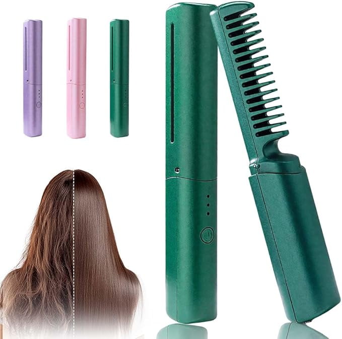 Ceramic Hairdressing Comb,7.3 In 2-in-1 USB Rechargeable Cordless Hair ...