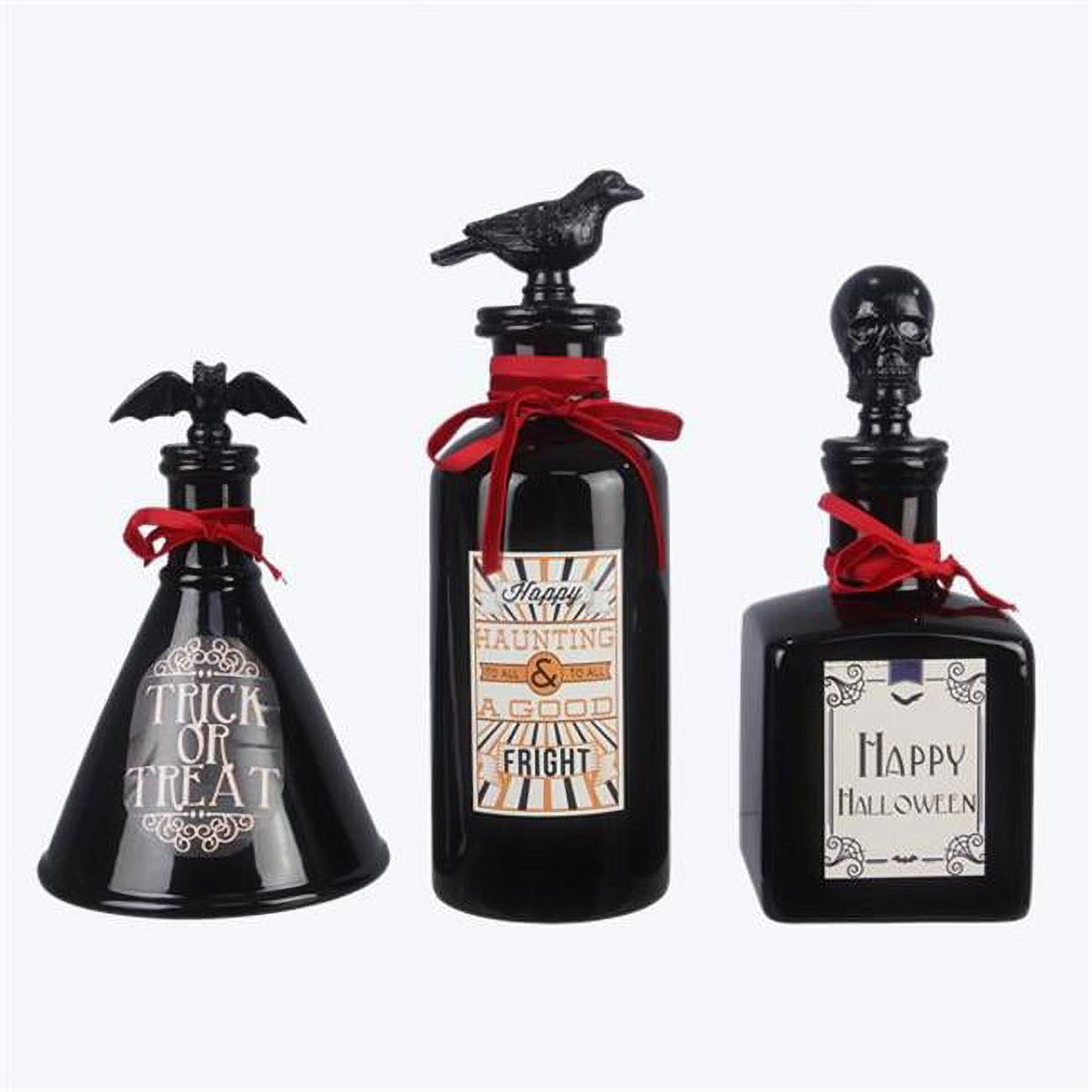 Ceramic Halloween Potion Bottle Accent, Assorted Color - 3 Piece ...