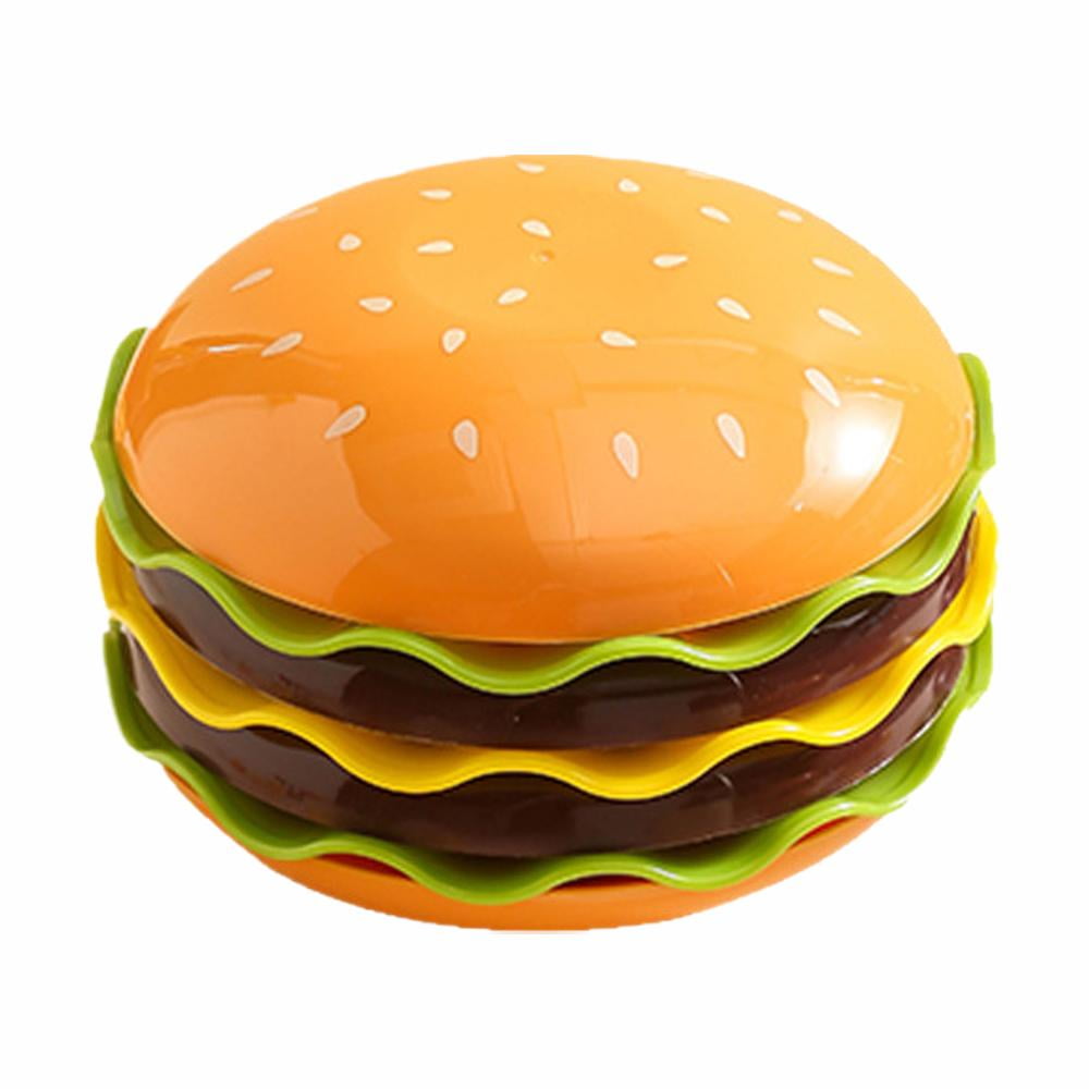 Ceramic Hamburger Plates and Bowls Sets,Novelty Stackable Burger ...
