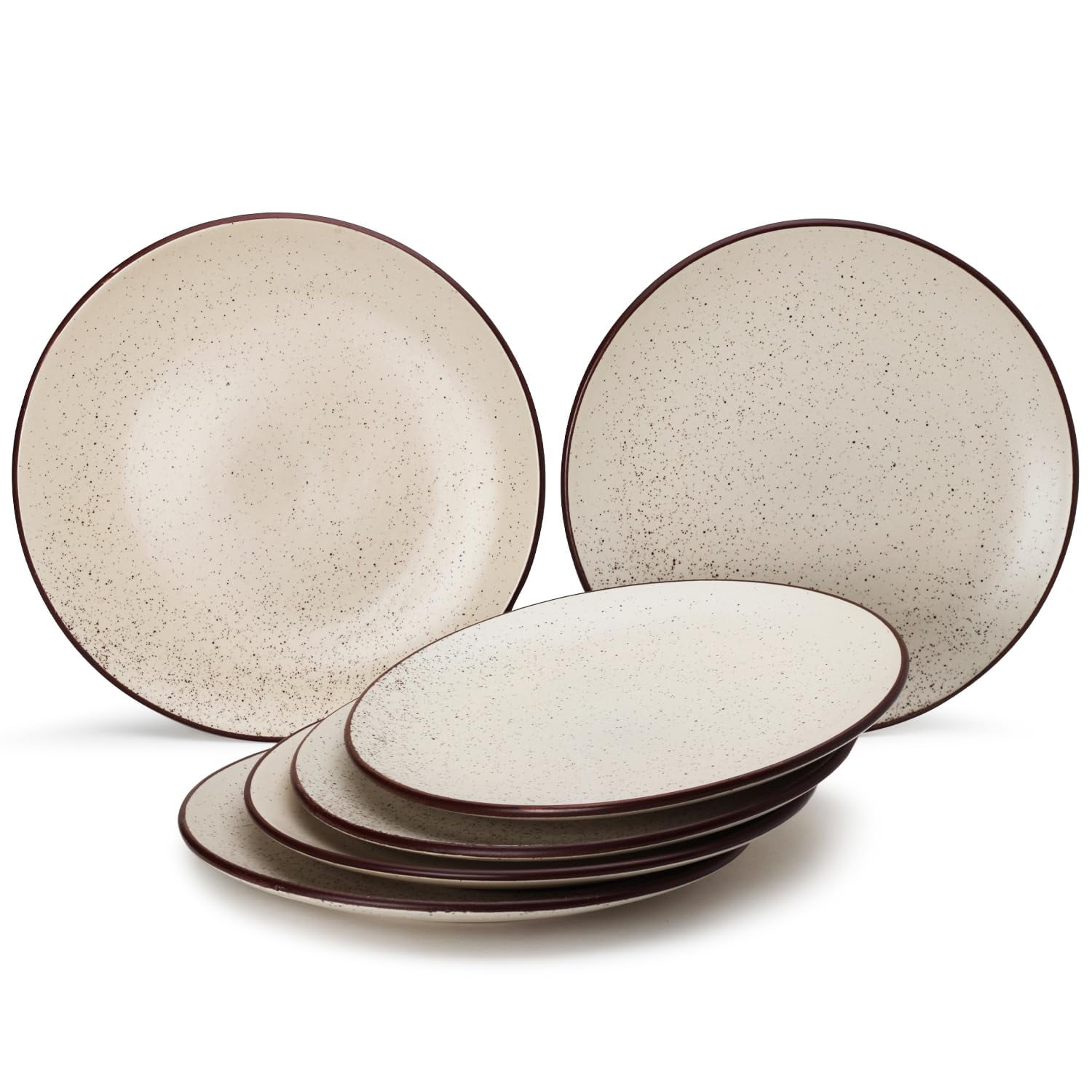 Ceramic Hand Glazed Stoneware Large Dinner Plates Set Of 6 - 10.6 Inch ...