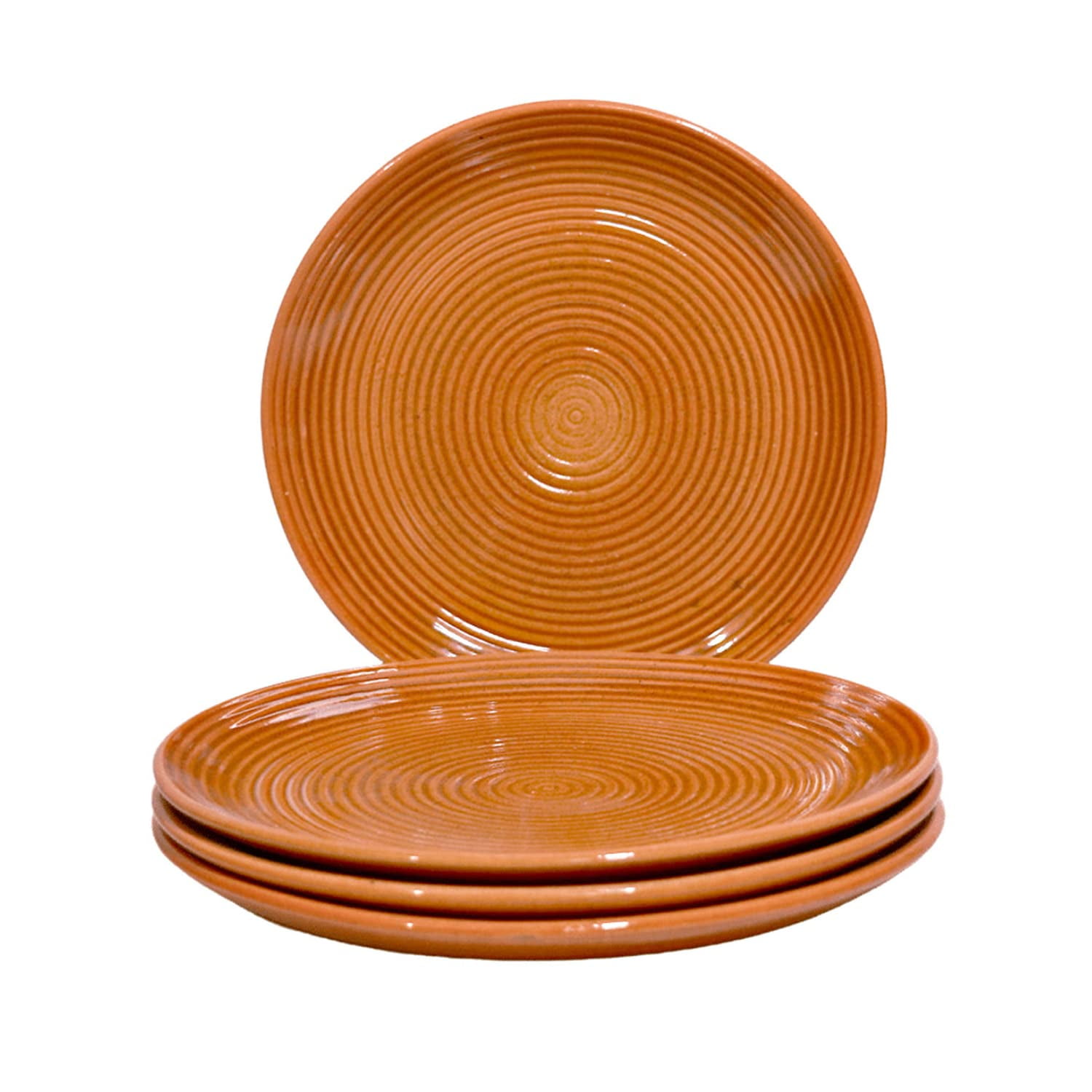 Ceramic Handcrafted Serving Quarter Plates Set Of 4 - 7 Inch, Sunlight ...