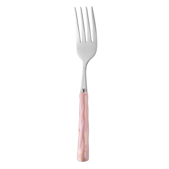 Ceramic Handle 304 Stainless Steel Fork and Spoon Set, Pearl Pattern ...