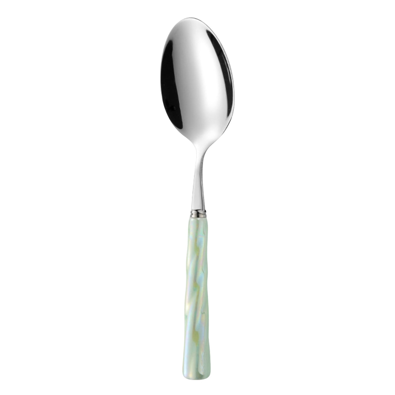 Ceramic Handle 304 Stainless Steel Spoon, Elegant Heat-Resistant ...