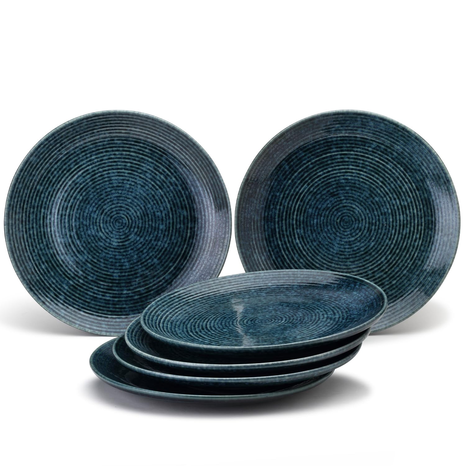Ceramic Handmade Serving Dinner Plates Set Of 6 - 10.6 Inches, Peacock ...