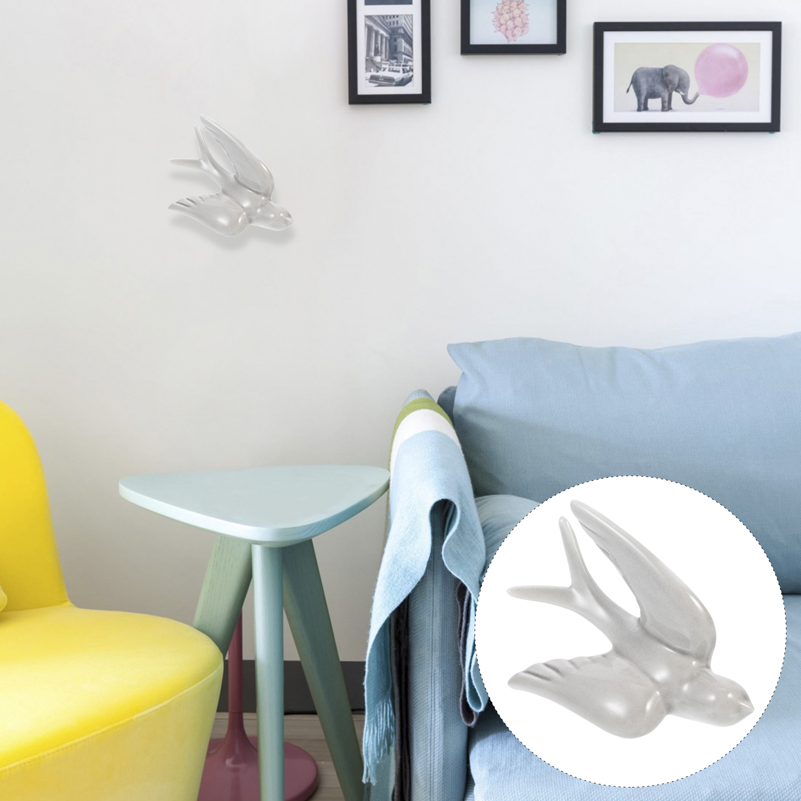 Ceramic Hanging Swallows Sparrow: Ceramic Birds Wall Decor Decoration ...