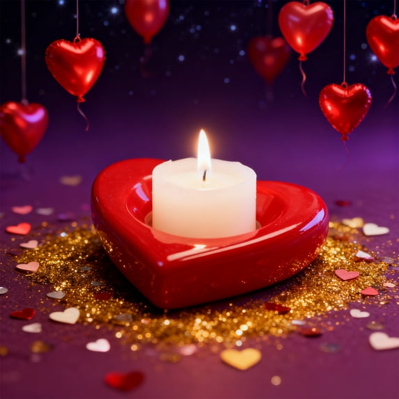 Ceramic Heart-Shaped Candle Holders Valentines Day Decorative Candle ...