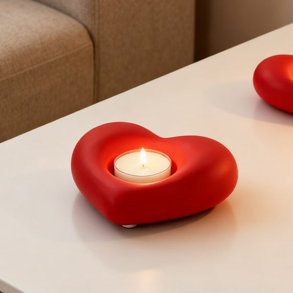 Ceramic Heart-shaped Candle Holders Valentines Day Decorative Candle ...