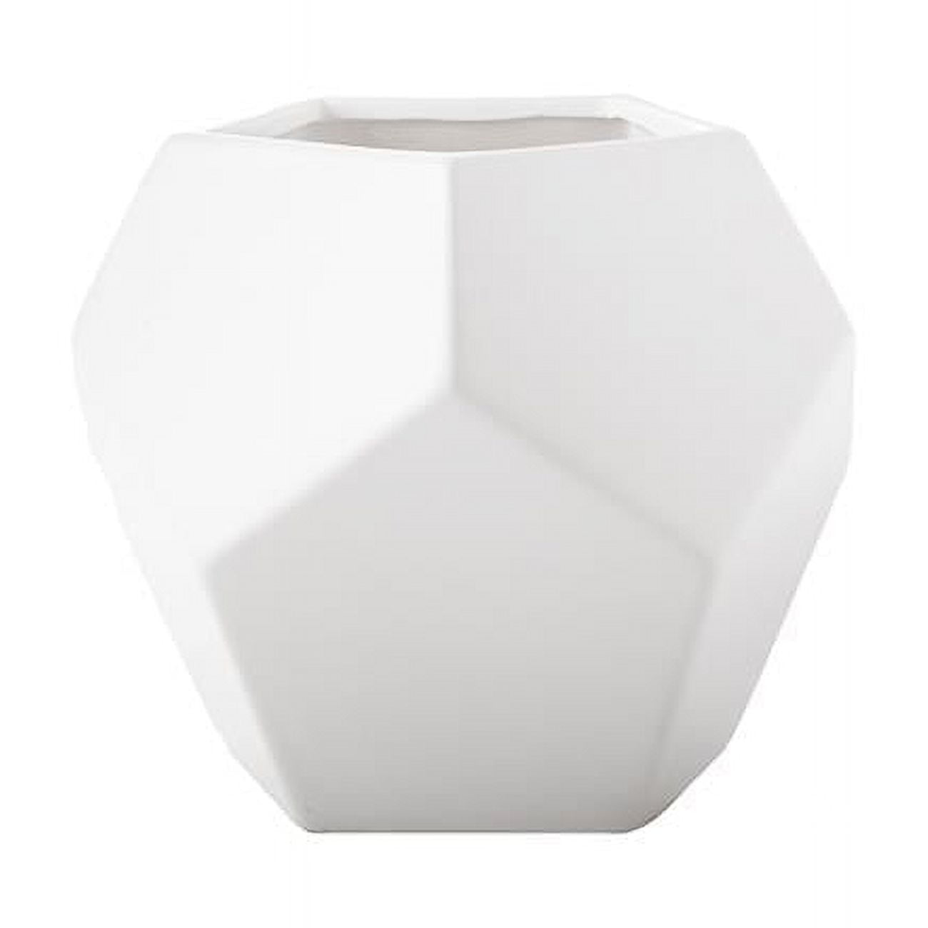 Large Indoor Ceramic Hexagon Planter in Geometric Body, Matte White ...