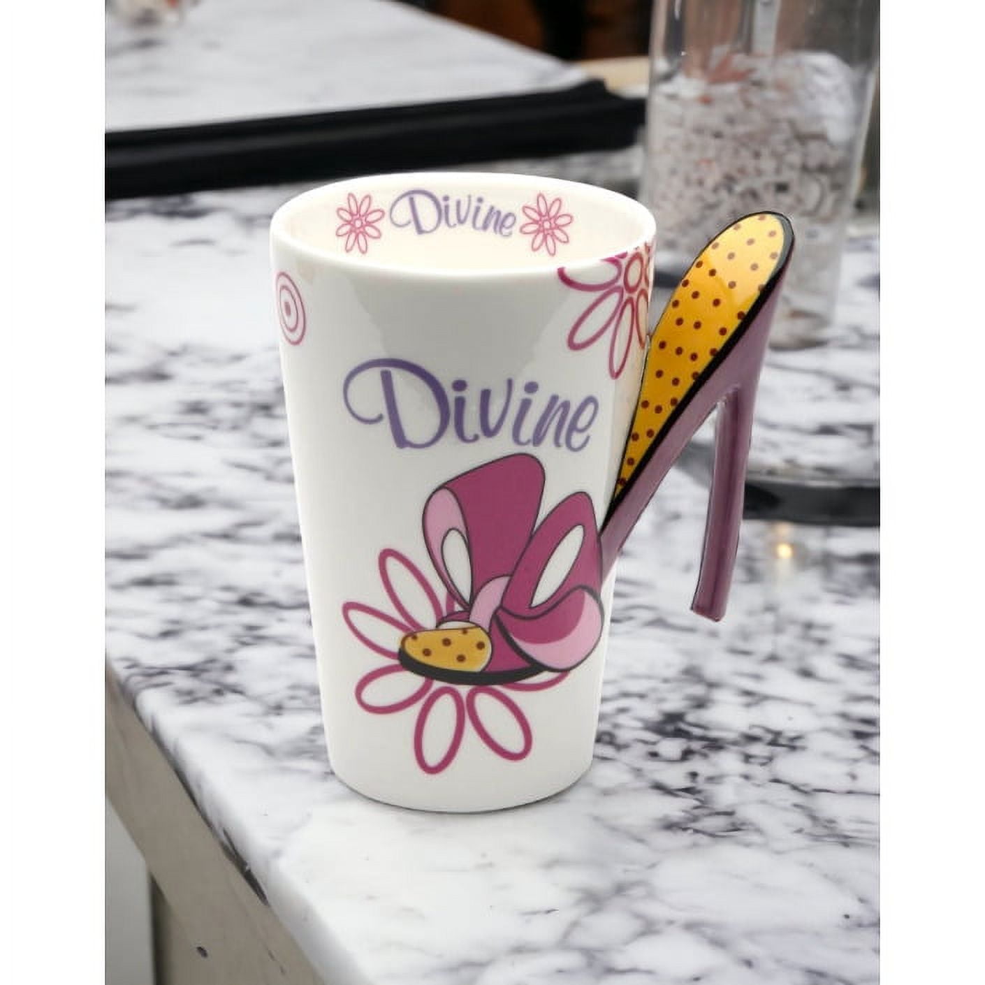 Ceramic High Heels Coffee Mug 12oz Divine Dotted Design Home Gift ...
