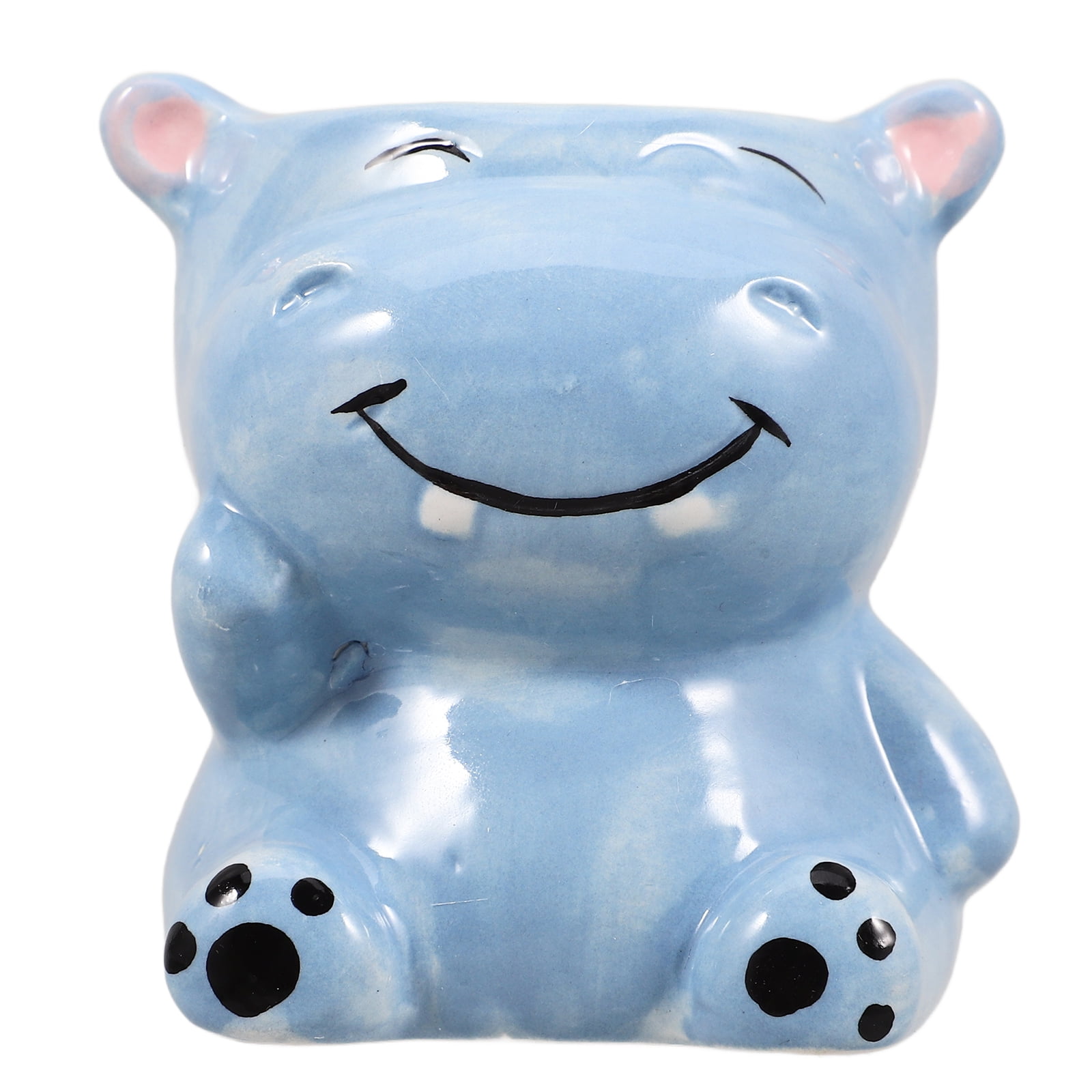 CIMAXIC Sky-Blue Ceramic Hippo Makeup Brush Holder Organizer ...