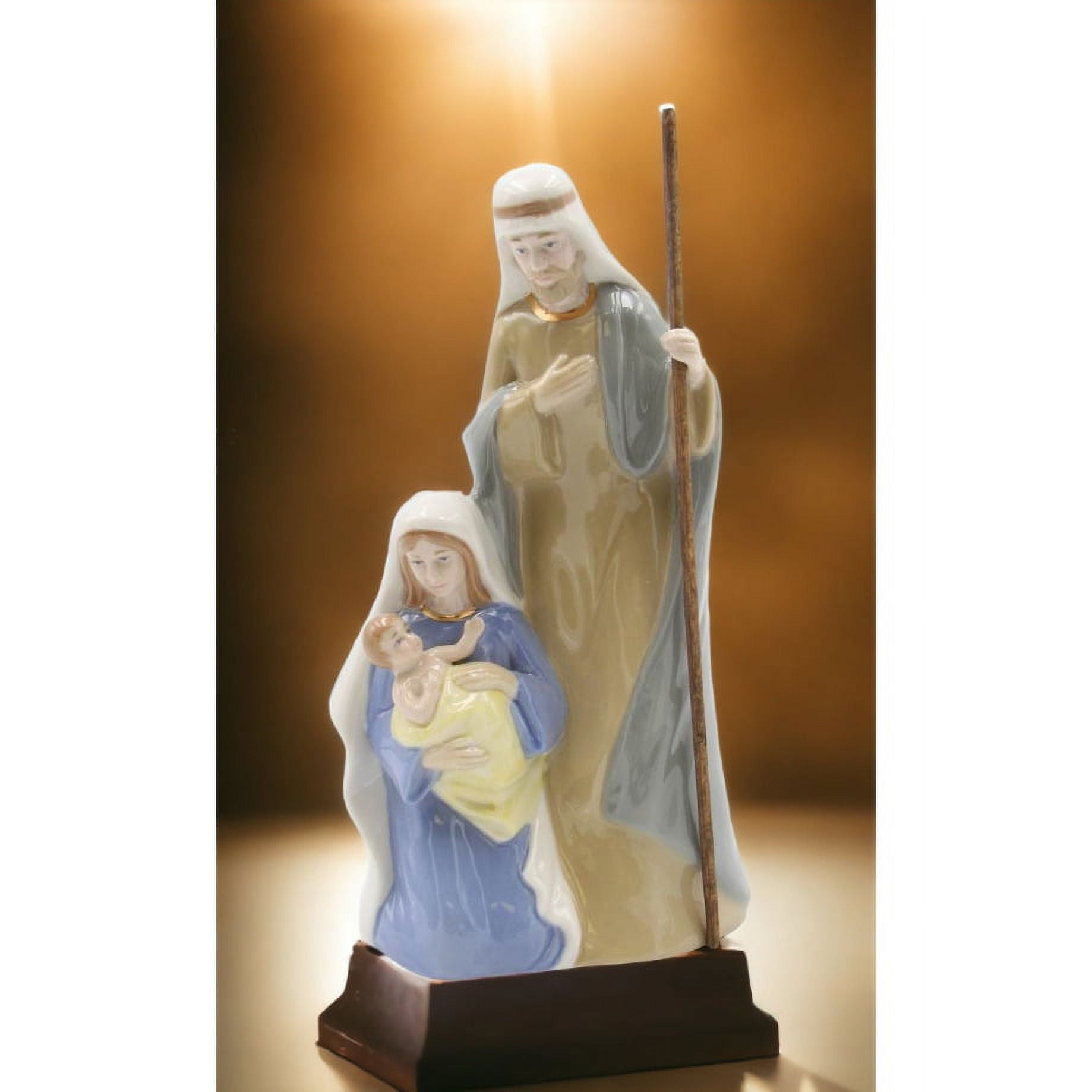 Ceramic Holy Family Nativity Music Box Silent Night 4.75x3.375x9in ...