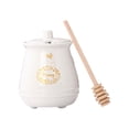 Ceramic Honeys Jar with Wooden Dipper Lid Honeys Storage Container ...