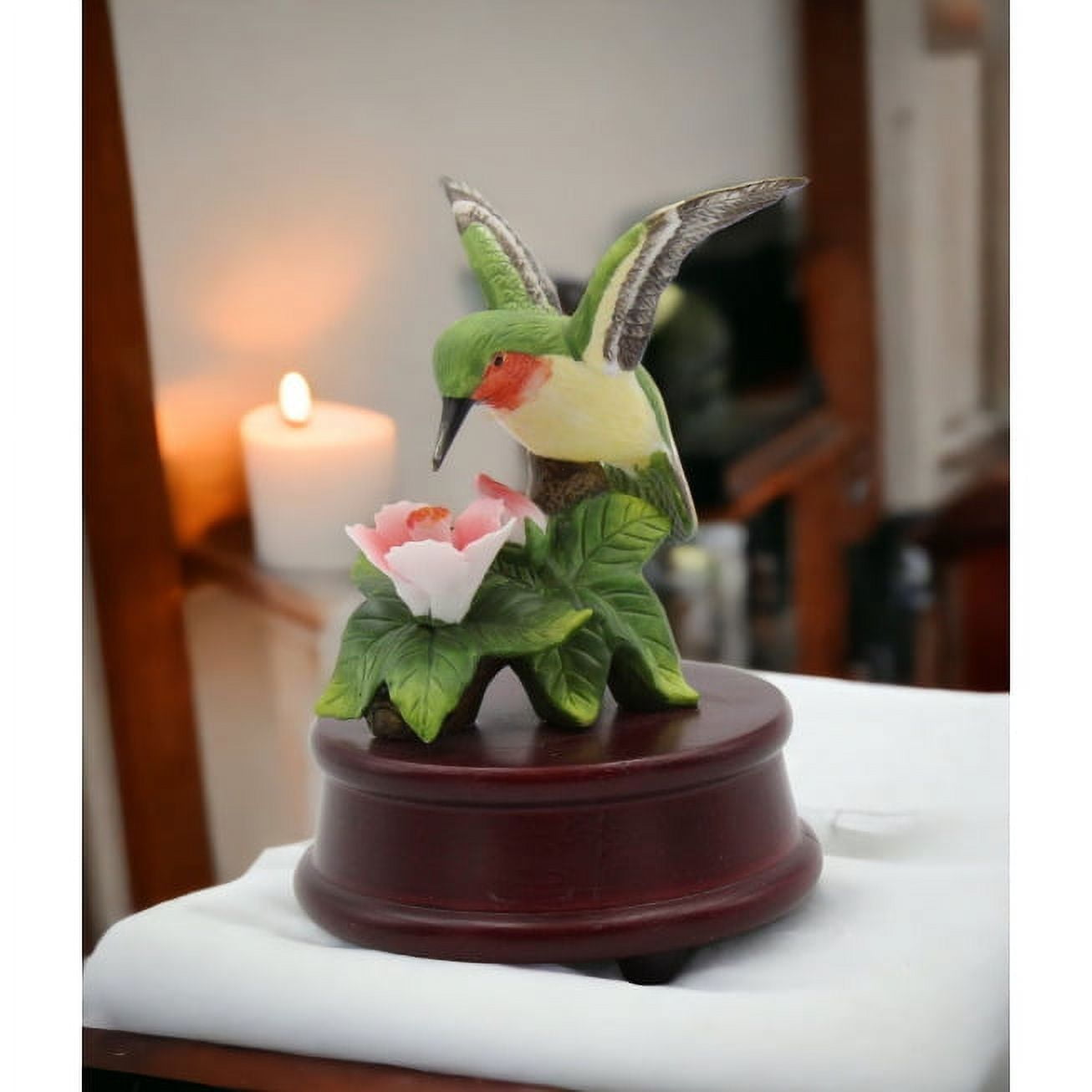 Ceramic Hummingbird Figurine 5in Wood Base Birdwatcher - Walmart.com