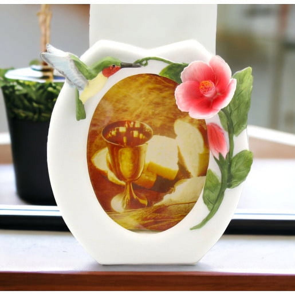 Ceramic Hummingbird with Flower Photo Frame, Home Décor, Gift for Her ...