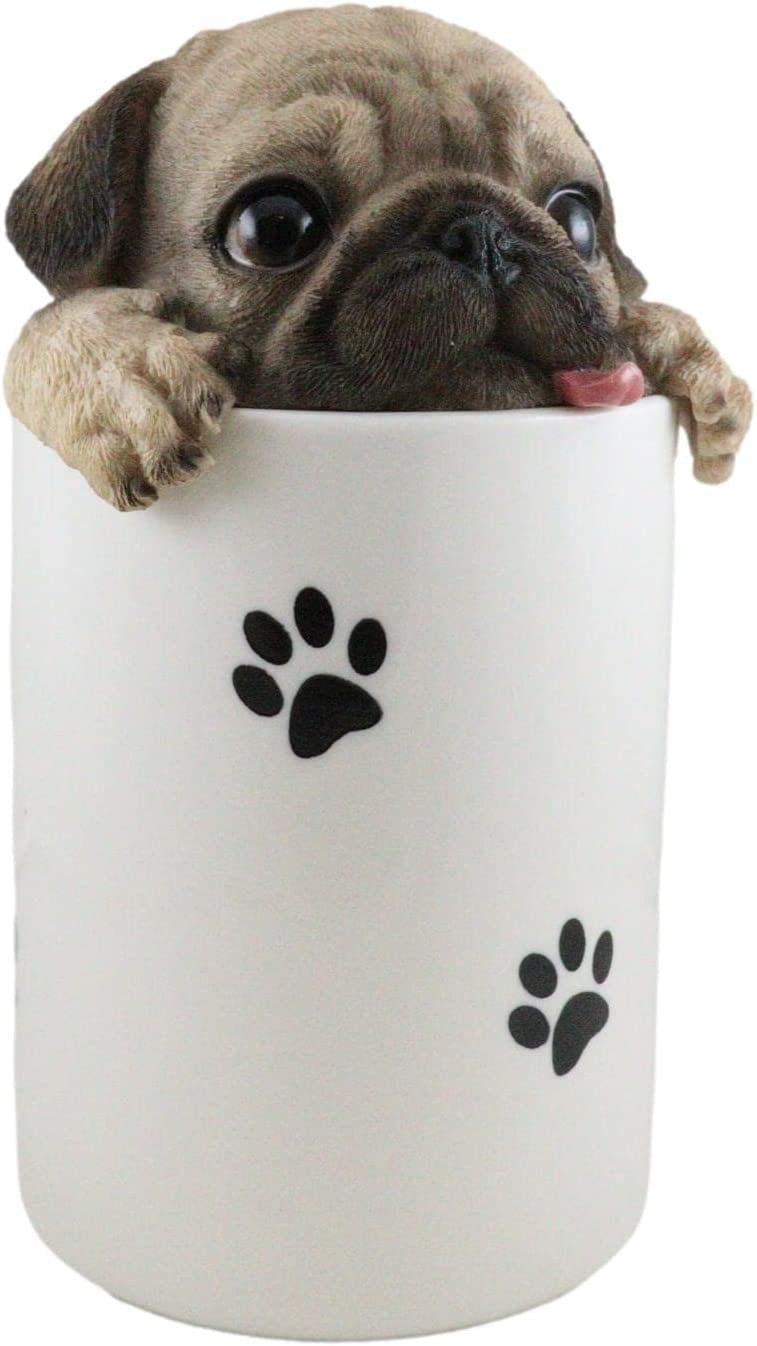 Ceramic Hungry Pug Dog With Tongue Out Hiding Peeking Dry Storage Jar ...