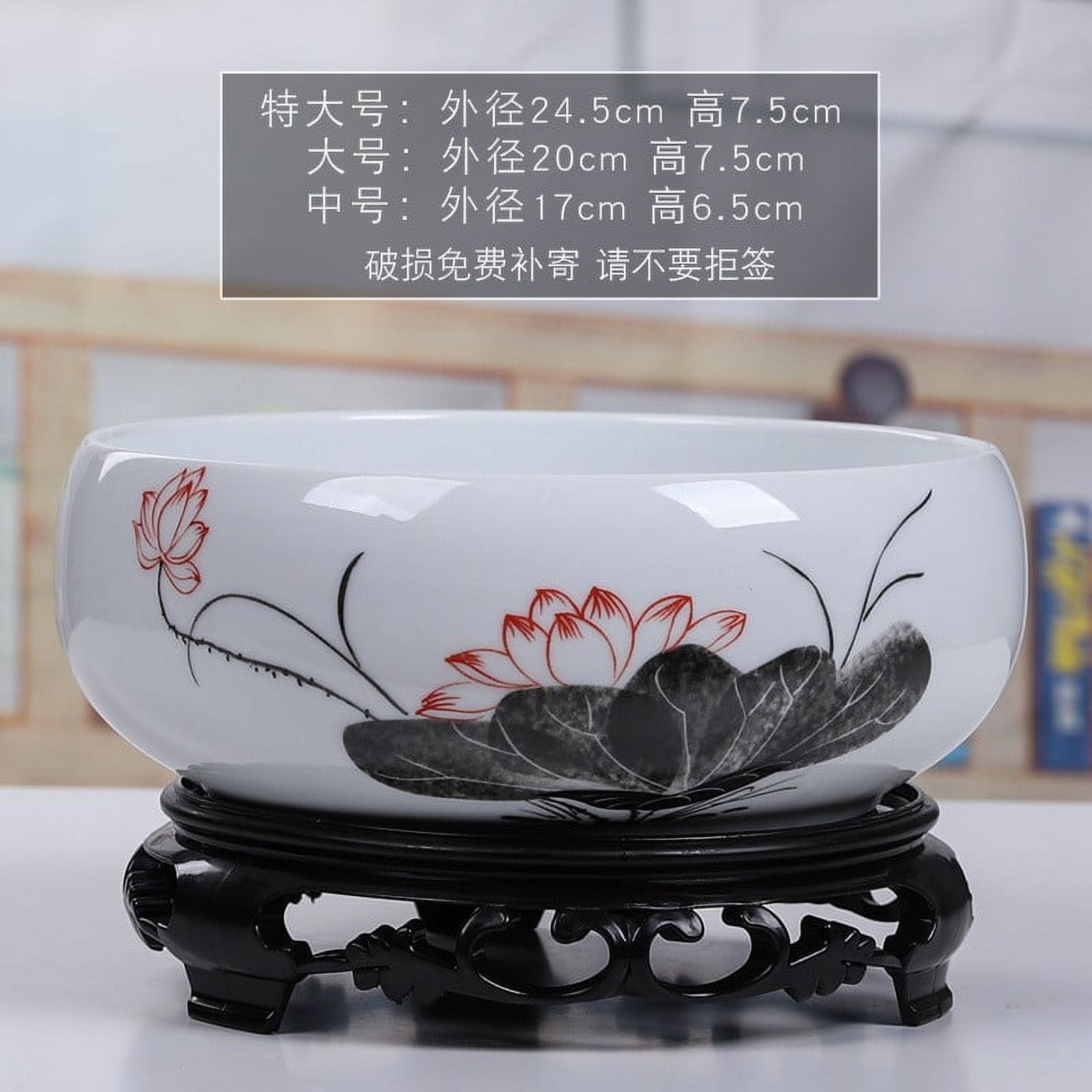 Qaailabf Ceramic Hydroponic Flower Planter Bowl with Stand | Chinese ...