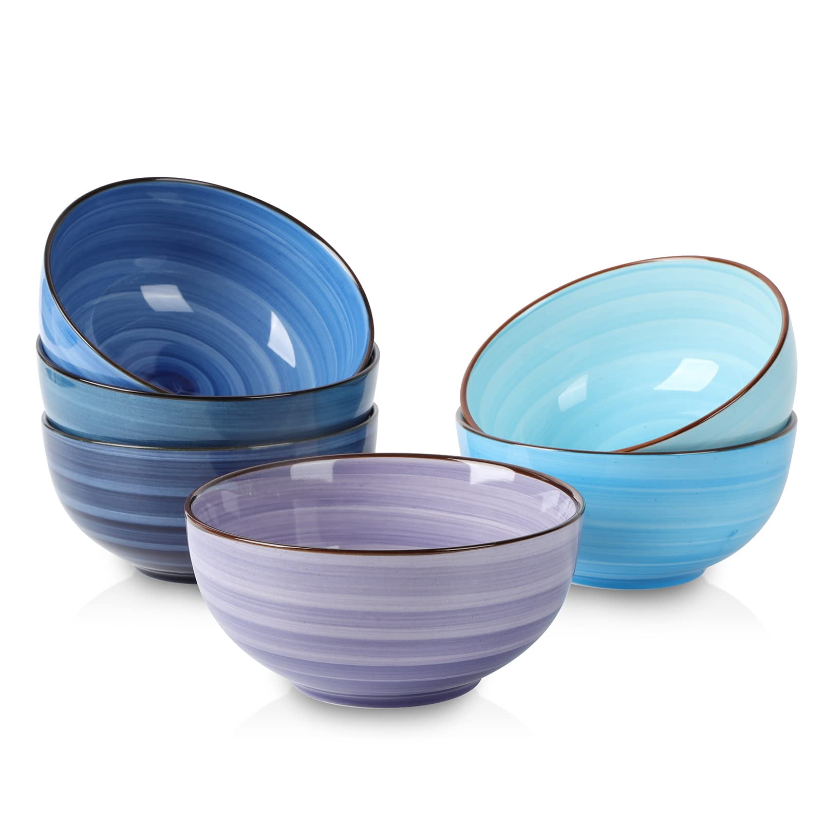 Ceramic Ice Cream Bowls, 12 OZ Dessert Bowls Set of 6, 4.7 Inch Small ...