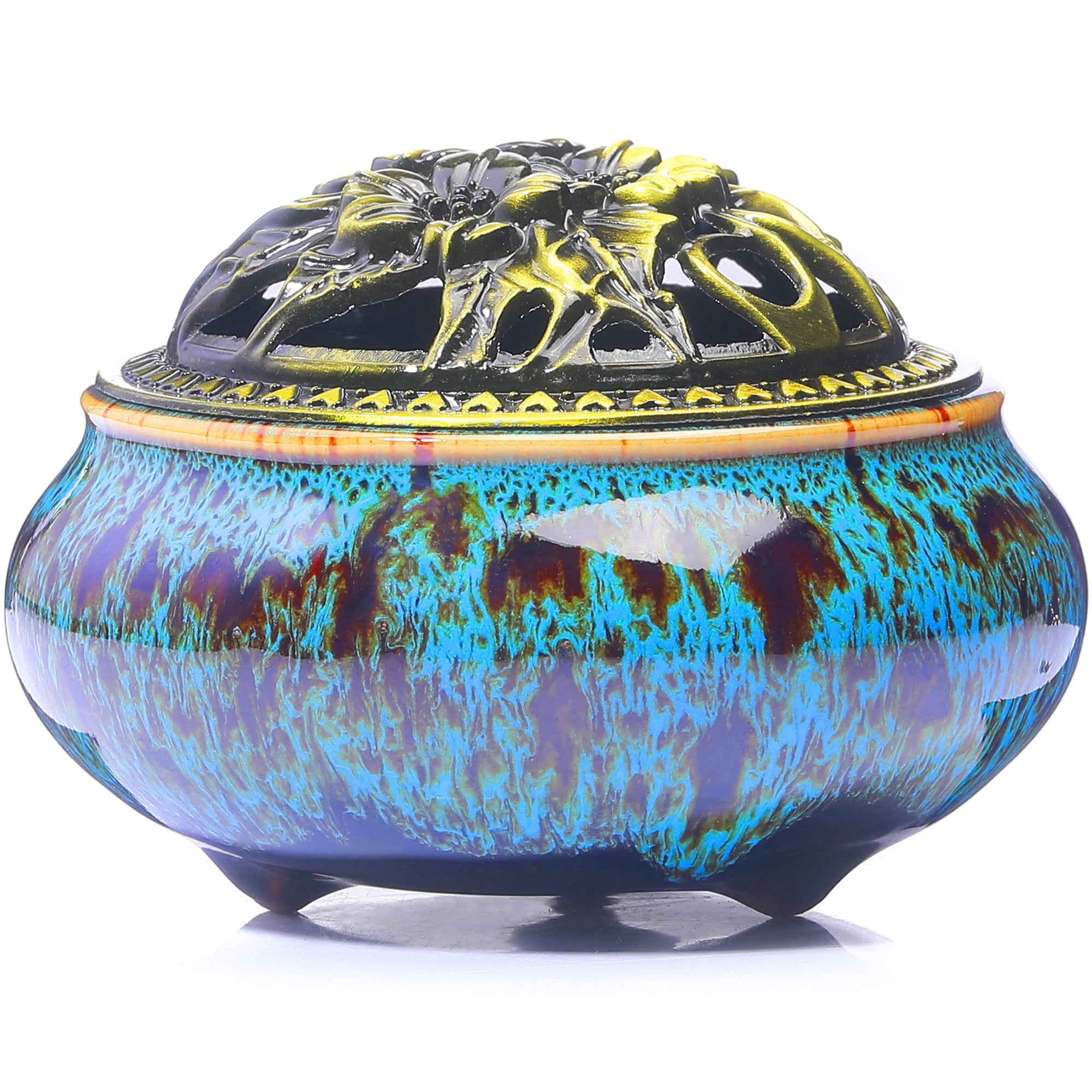 Ceramic Incense Burner with Incense Stick Holder + Insulation use for ...