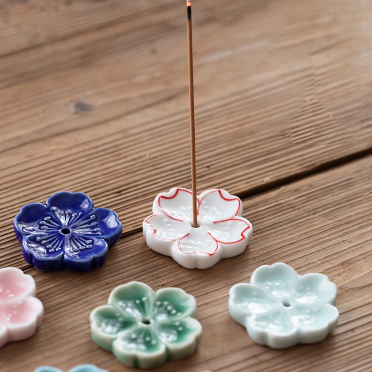 Ceramic Incense Plate Flower Shaped Incense Holder, Japanese Cherry ...