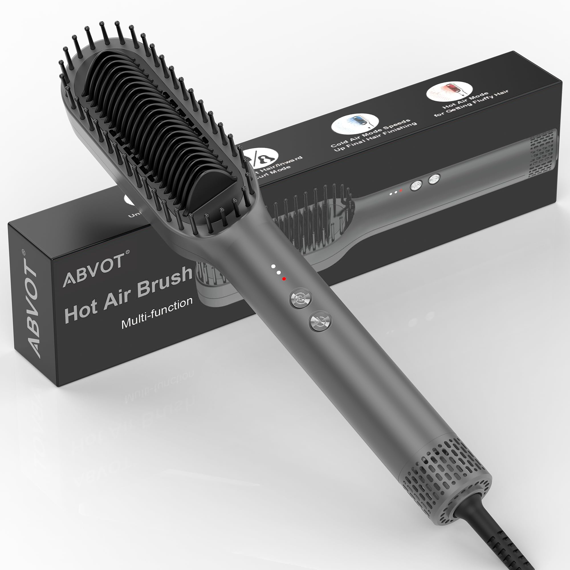 Ceramic-Infused Straightener Brush, Essential Oil Coating - Ring Teeth ...