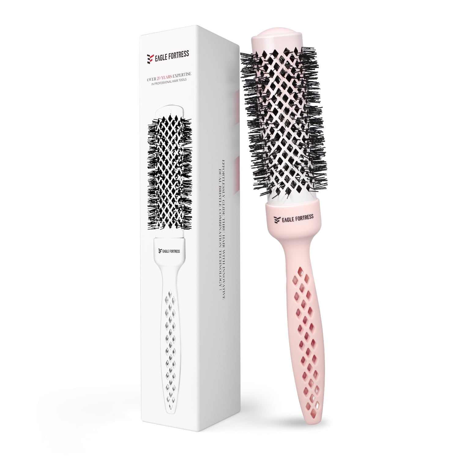 EAGLE FORTRESS Ceramic Ionic Round Brush | Fast Drying & Anti-Frizz | Volumizing Brush for All ...