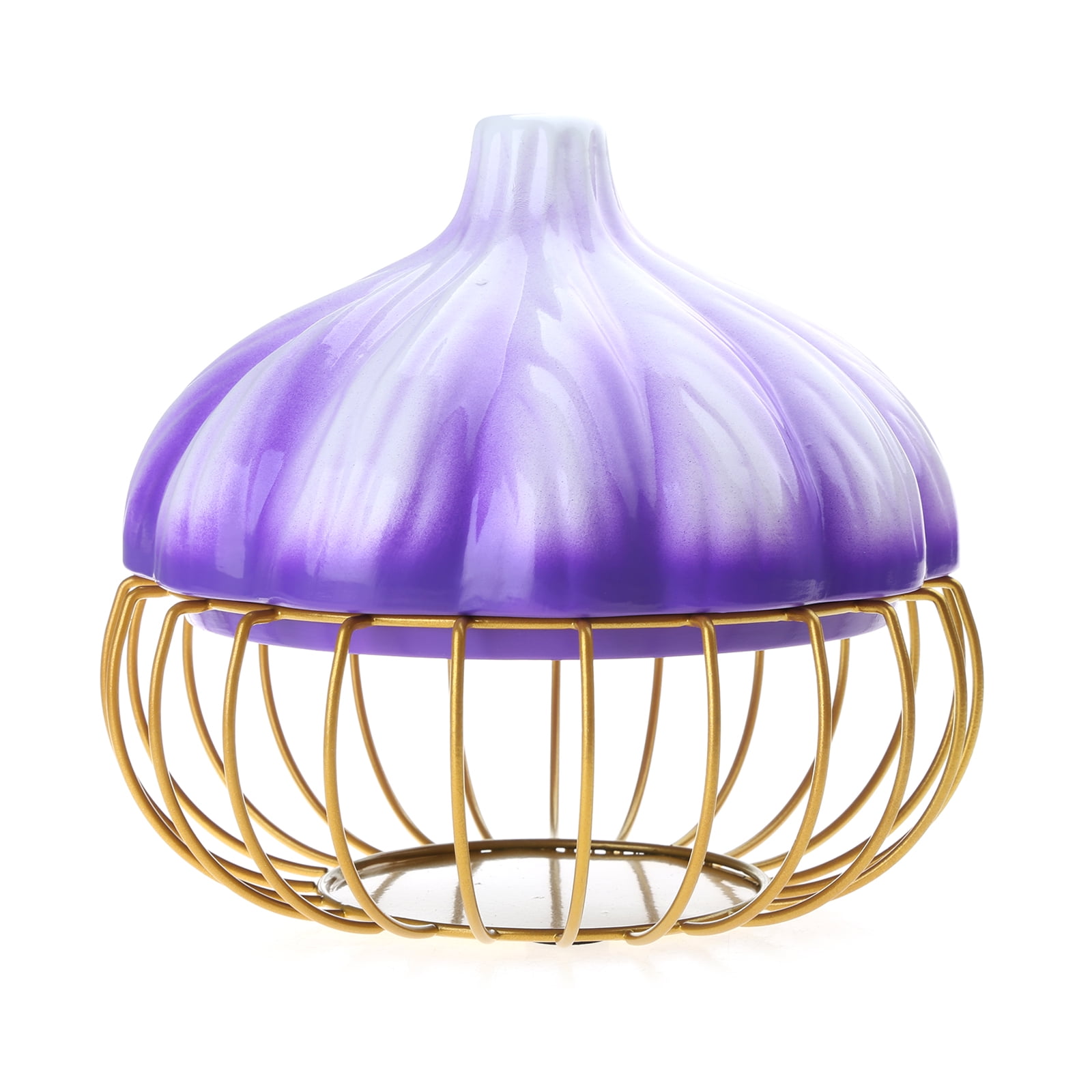 Ceramic Iron Garlic Storage Basket Container Potato Sundries for Home ...