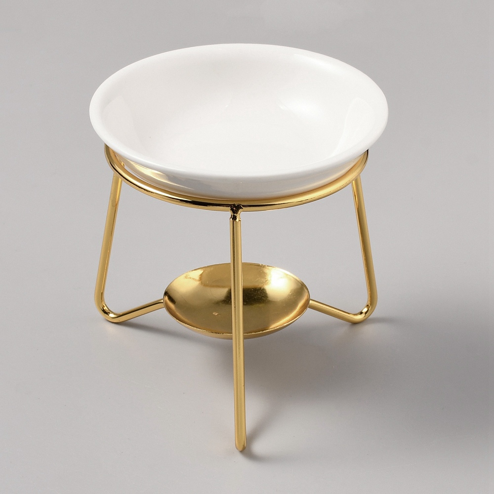 Ceramic & Iron Tealight Candle Holder Oil Burner Essential Oil Incense ...