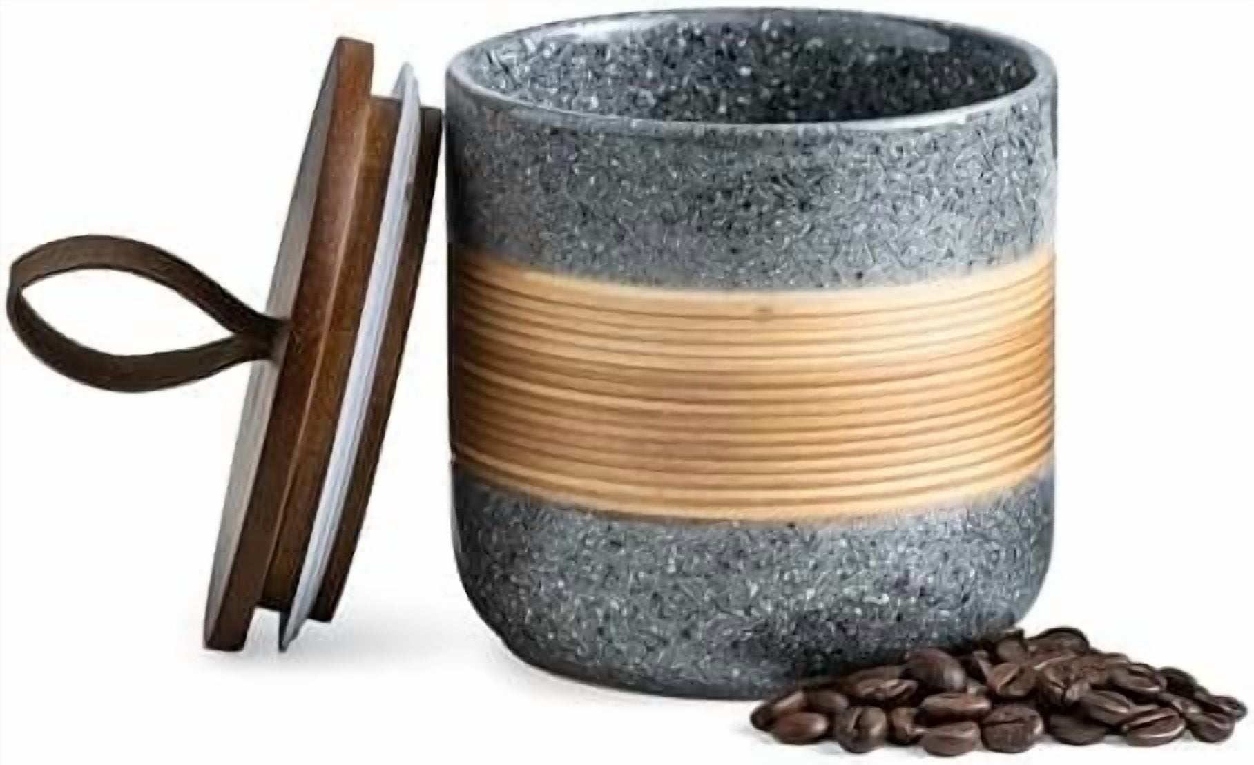 Ceramic Jar with Lid Airtight, Coffee Container Kitchen Food Storage ...