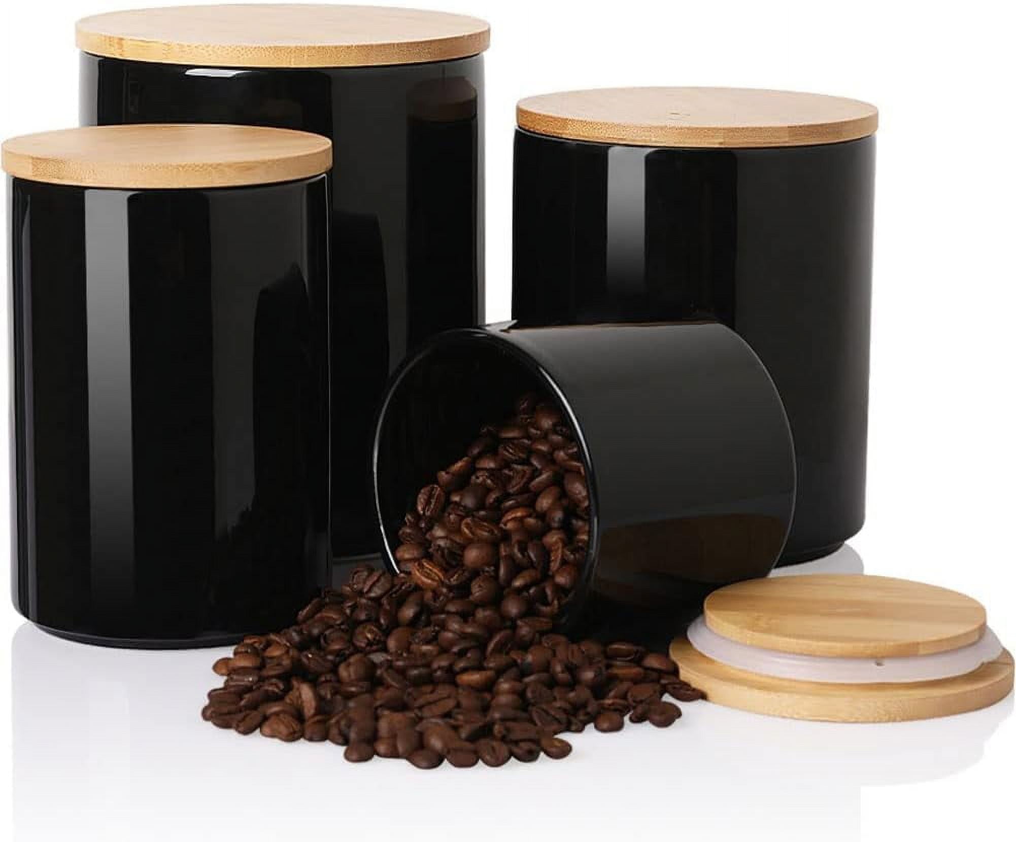 Ceramic Kitchen Canister Sets, Heavy Food Storage Jars for Countertop ...