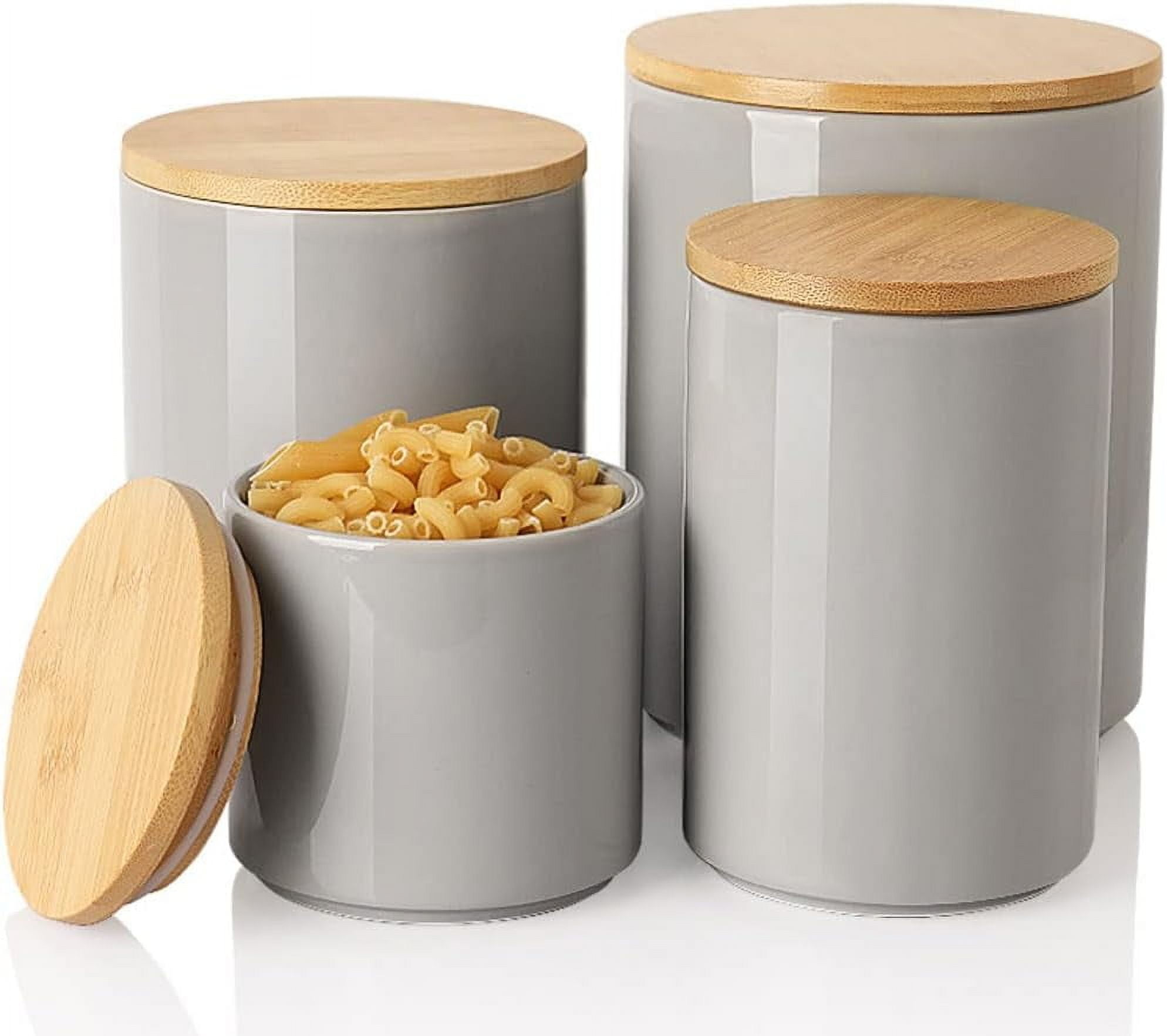 Ceramic Kitchen Canister Sets, Porcelain Container for Countertop ...