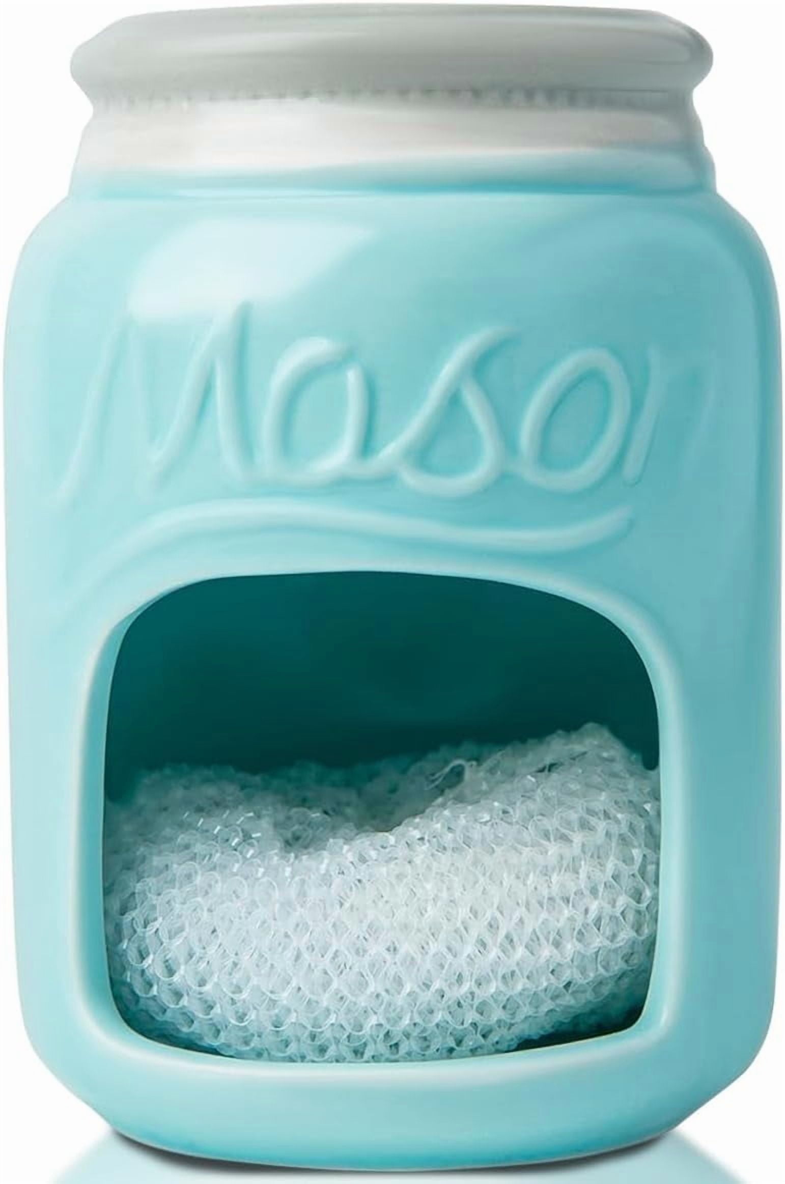 Comfify, Sponge Holder Sink Caddy, Mason Jar Design, Aqua Blue ...