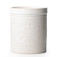 Ceramic Kitchen Utensil Holder Off-White (Lace Emboss) Countertop ...