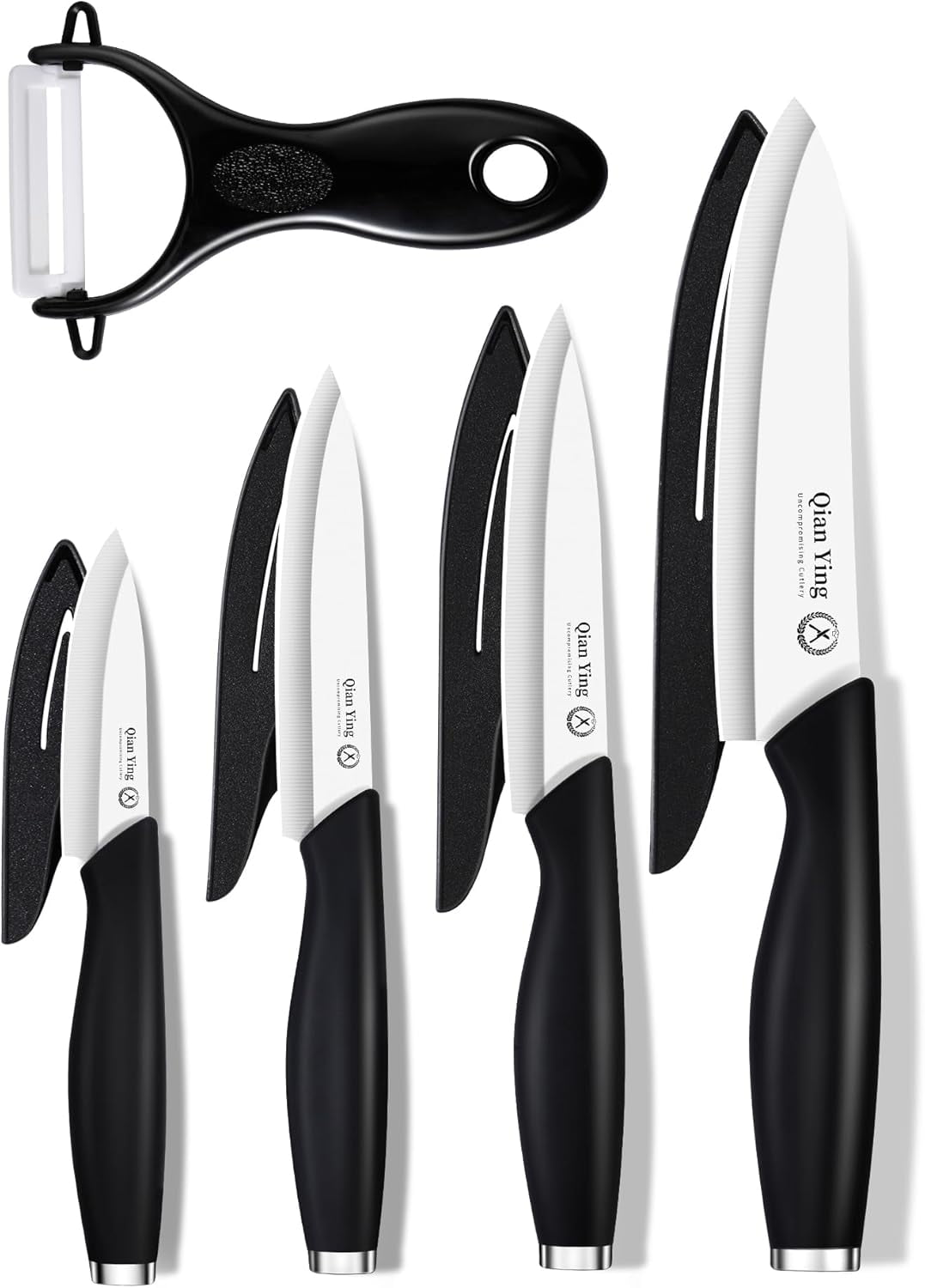 Ceramic Knife Set for Kitchen with Sheath: 100% Zirconia Pure Ceramic ...