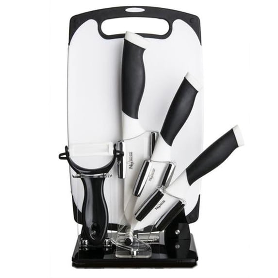 Ceramic Knife Set, White & Black - 6 Piece - Walmart.com