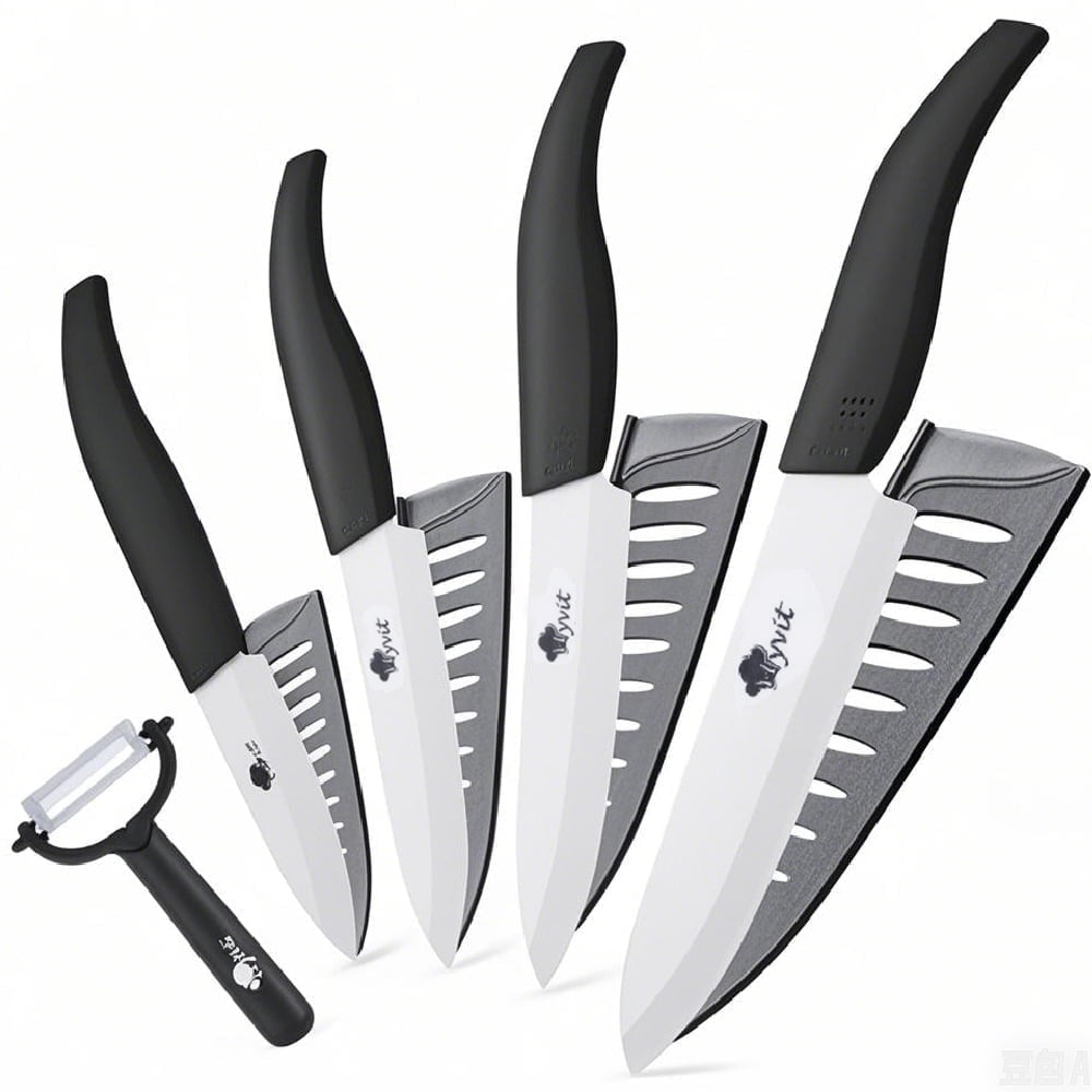 Ceramic Knife Set with Sheath Cover 3", 4", 5", 6" Rust Proof Ceramic ...