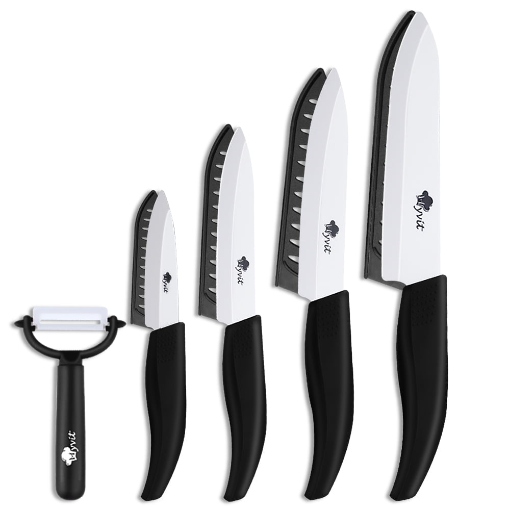 Ceramic Knife Set with Sheath Cover 3", 4", 5", 6" Rust Proof Ceramic ...