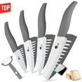 Ceramic Knives Set 3 4 5 inch Paring Knife + 6inch Serrated Bread Knife ...
