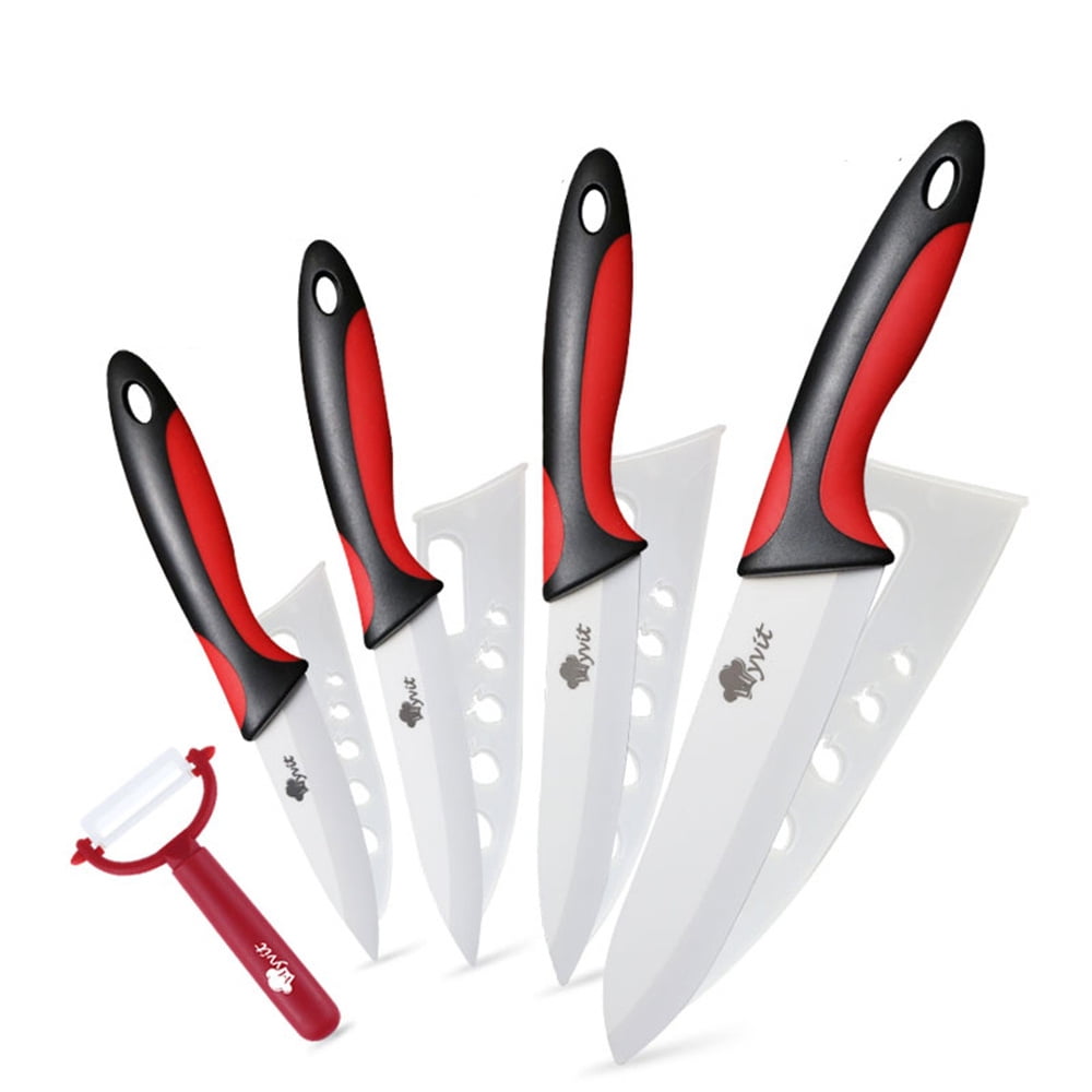 Ceramic Knives Set for Kitchen 4-Pack Paring Knives with Covers 3" 4" 5 ...