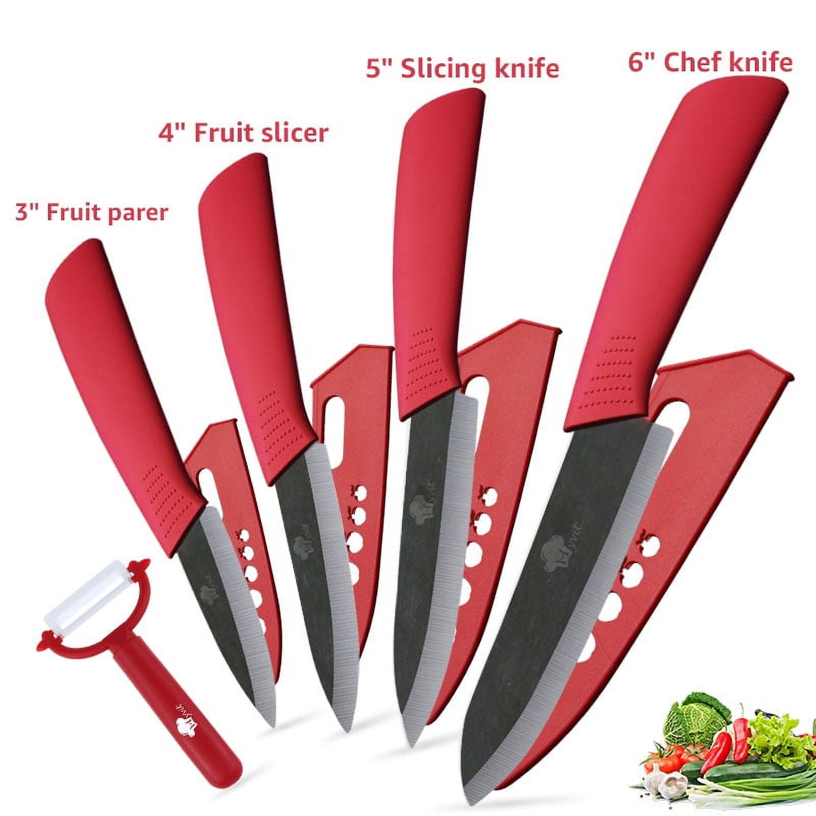 Ceramic Knife Set Professional Kitchen Knife with Sheath,Super Sharp ...