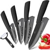 4-Piece Ceramic Knife Set Kitchen Chefs Paring Knife with Cover 3" 4" 5 ...