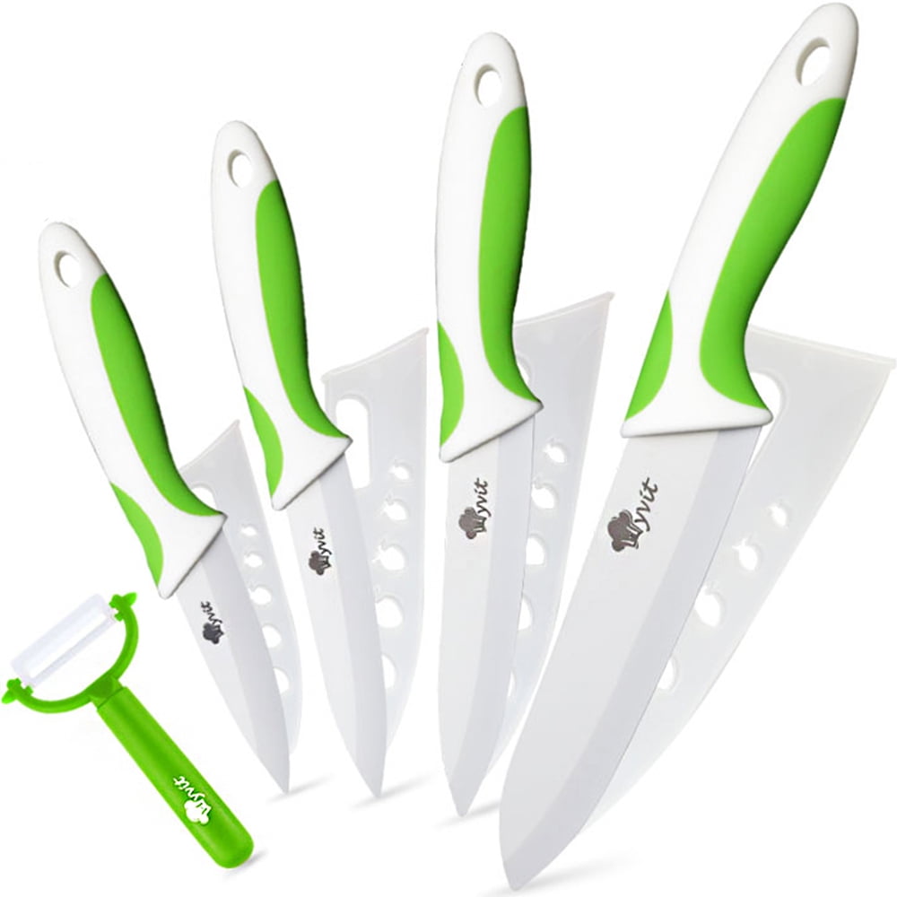Ceramic Knives Set with Covers for Kitchen.6",5",4",3" in Paring Knife ...