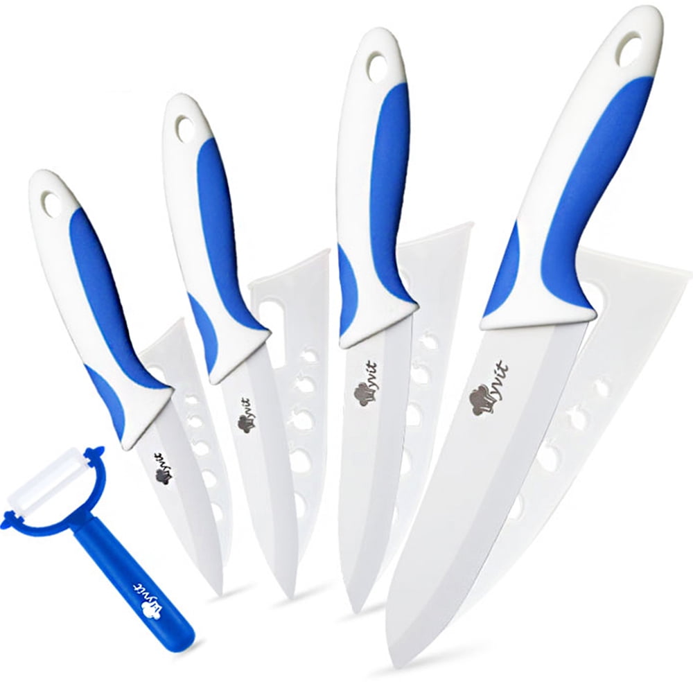Ceramic Knives Set with Covers for Kitchen.6",5",4",3" in Paring Knife ...